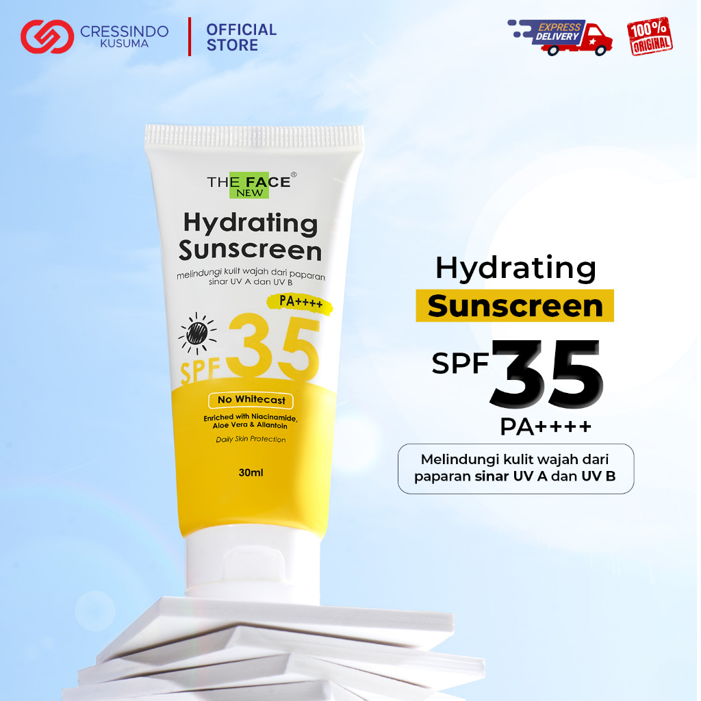 Jual [SPF ASLI DI UJI INVIVO INVITRO] [BPOM] THE FACE Hydrating Sunscreen UV Defender 30ml-SPF35 ...