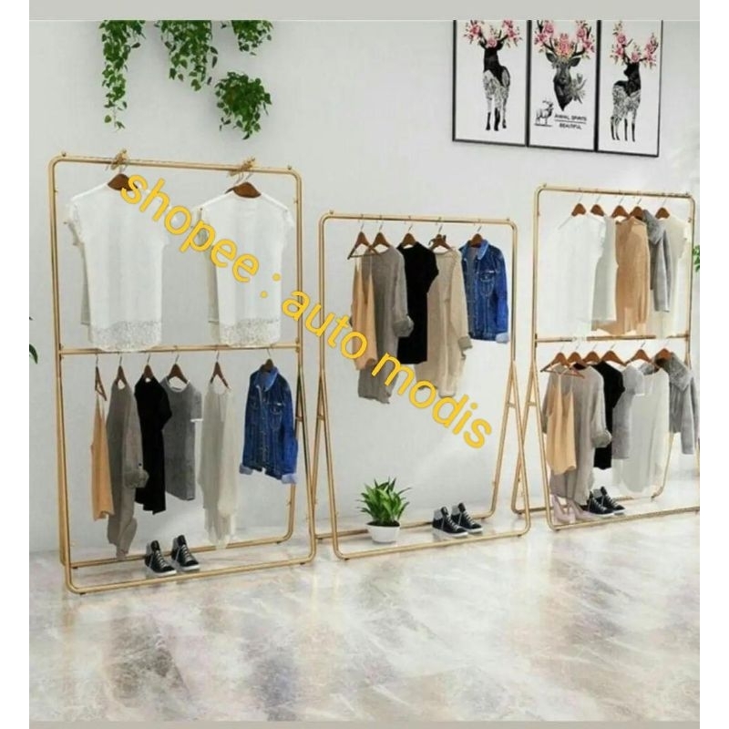 Jual GAWANG BAJU 2 TINGKAT 1 BARIS TIANG PALANG GANTUNGAN PAJANGAN ...
