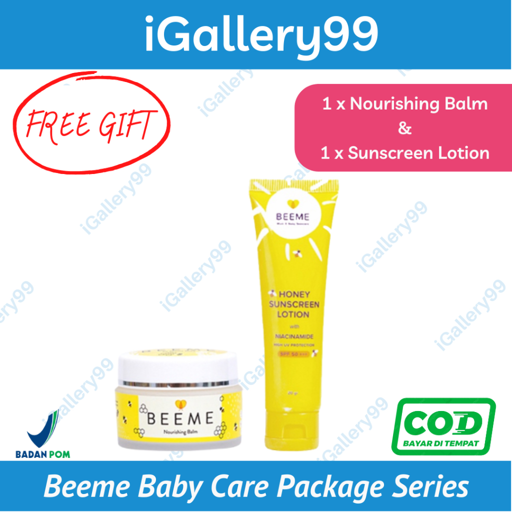 Jual Paket Beeme Nourishing Balm dan Honey Sunscreen Lotion SPF 50 ...