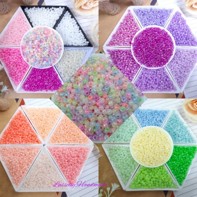 Jual 25gram Manik Pasir / Manik Payet / Mote Pasir Pearl 8/0 | Shopee ...