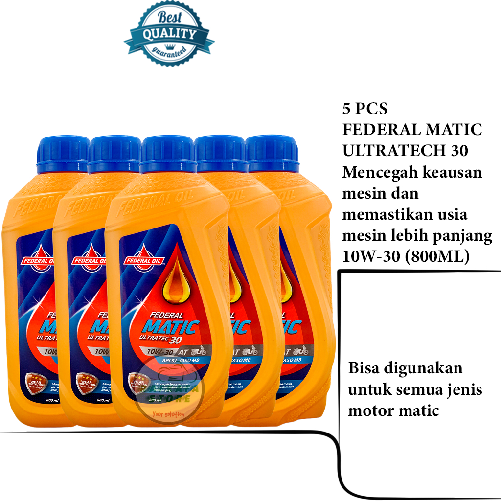 Jual PAKET USAHA-OLI FEDERAL MATIC ULTRATEC 800ML (5PCS) | Shopee Indonesia