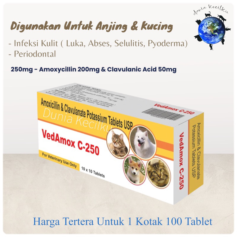 Jual Vedamox C-250 Tablet Untuk Infeksi Kulit / Luka / Pyoderma ...