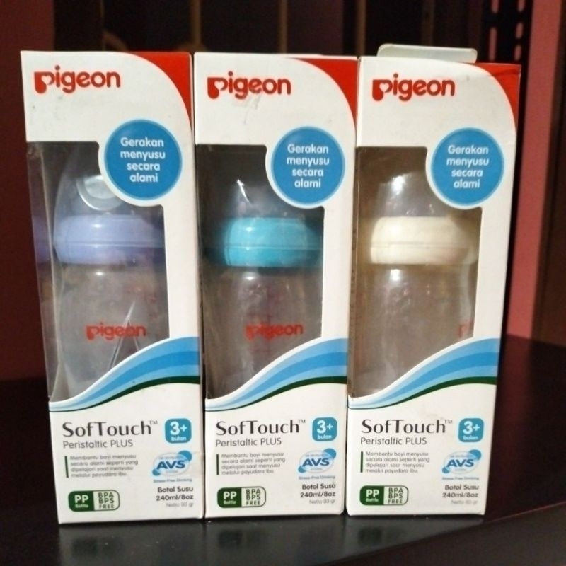 Jual Pigeon botol susu soft touch peristaltic plus 240 ml/8 oz | Shopee Indonesia