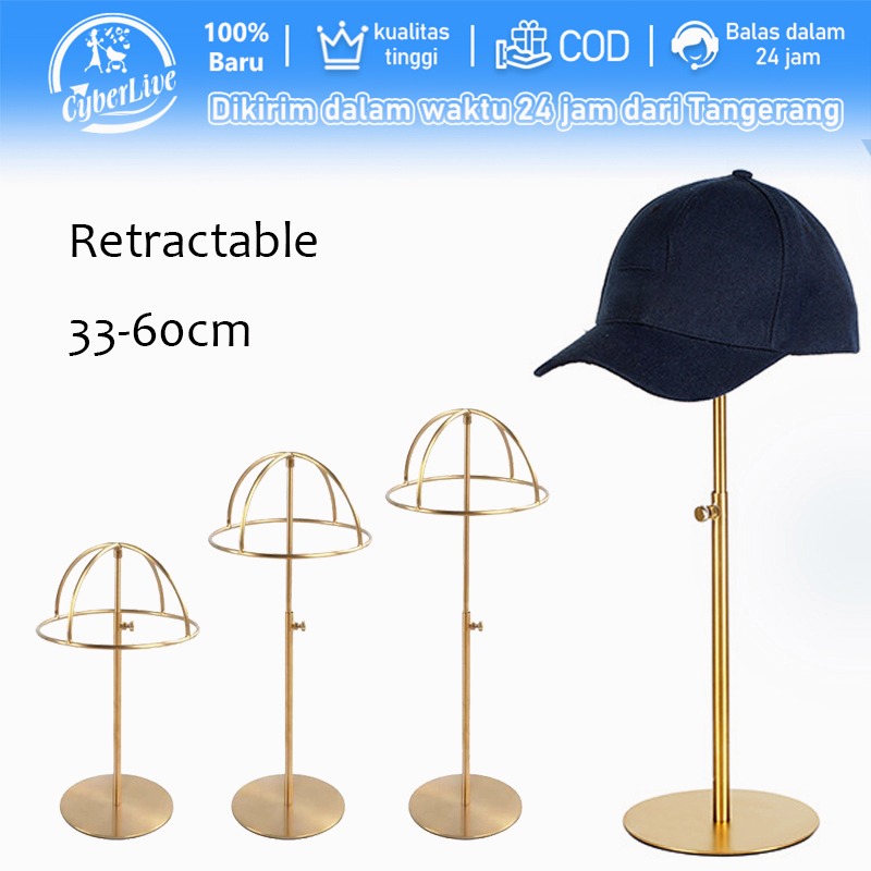 Jual 33-60cm Display Tiang Tempat Kupluk Topi Dudukan Retractable Metal ...