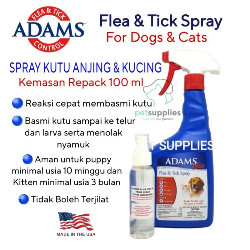 Jual Spray Kutu Anjing Kucing ADAMS FLEA & TICK SPRAY Kemasan Repack ...