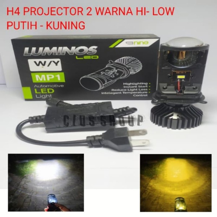 Jual LED MINI PROJECTOR H4 LUMINOS LED MP1 2 WARNA H4 PNP 35 WATT SUPER ...