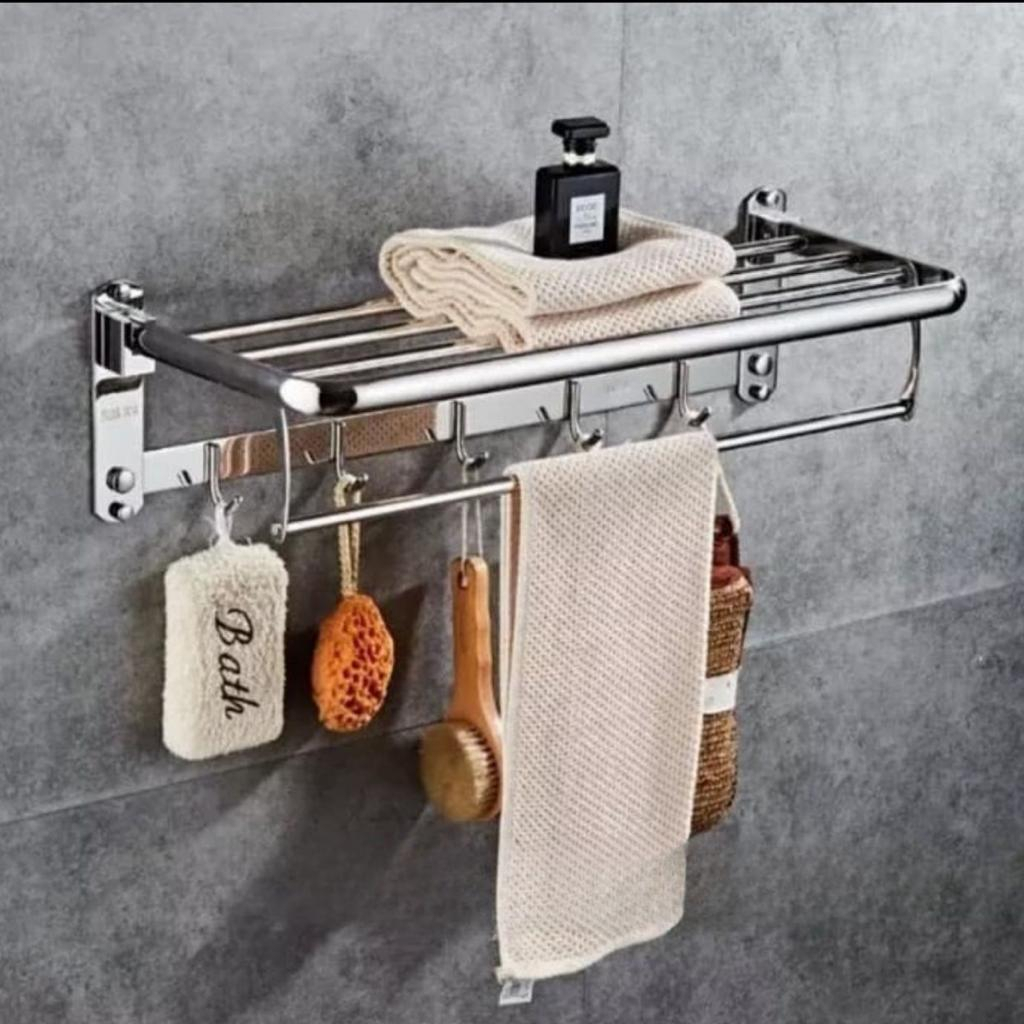 Jual RAK HANDUK LIPAT STAINLESS / GANTUNGAN BAJU KAMAR MANDI WC TOILET ...