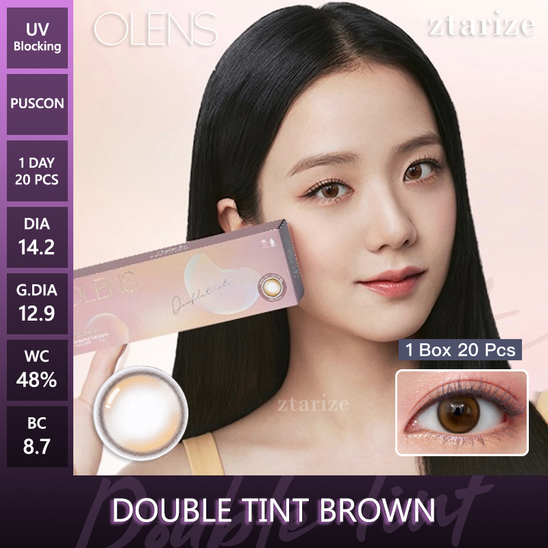 Jual ztarize - Ready Stock - OLENS Double Tint Brown 1 Day Daily Soft ...