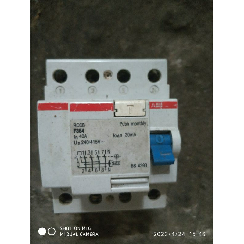 Jual elcb/ RCCB ABB F364 40A 3phase, bekas normal | Shopee Indonesia