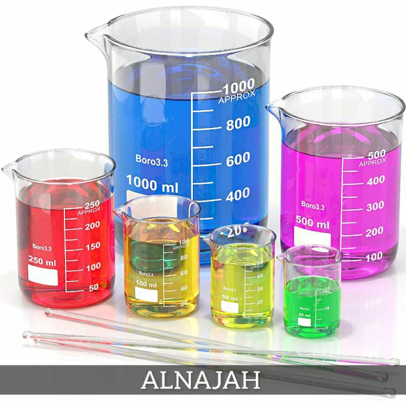 Jual Gelas Ukur Kaca Laboratorium Lab kimia 1000ml 50ml 100ml 250ml ...