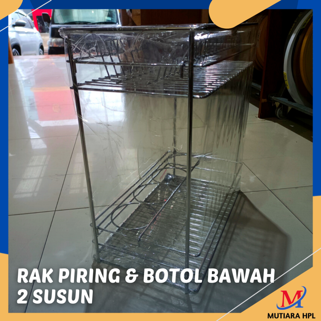 Jual Rak Piring & Botol Dalam Lemari Kitchen Set 2 Susun / Rak Bawah ...