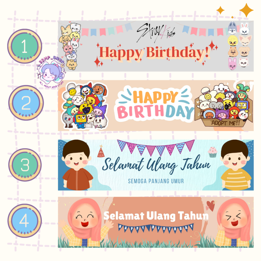 Jual [MINIMAL ORDER 20PC] ULTAH Label snack ulang tahun happy birthday ...