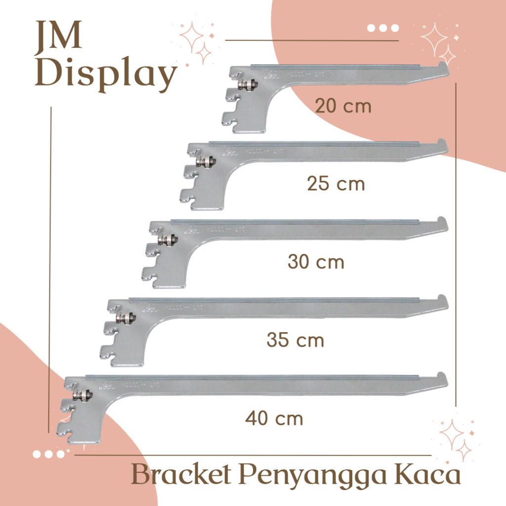 Jual Braket Penyangga Rak Display kaca Stainless Steel Chrome | Bracket ...