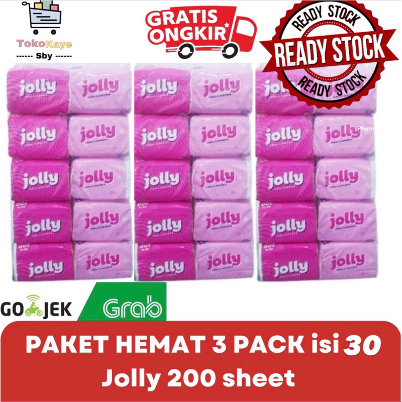 Jual Facial tissue jolly pop 200 sheet isi 30 pcs | Shopee Indonesia