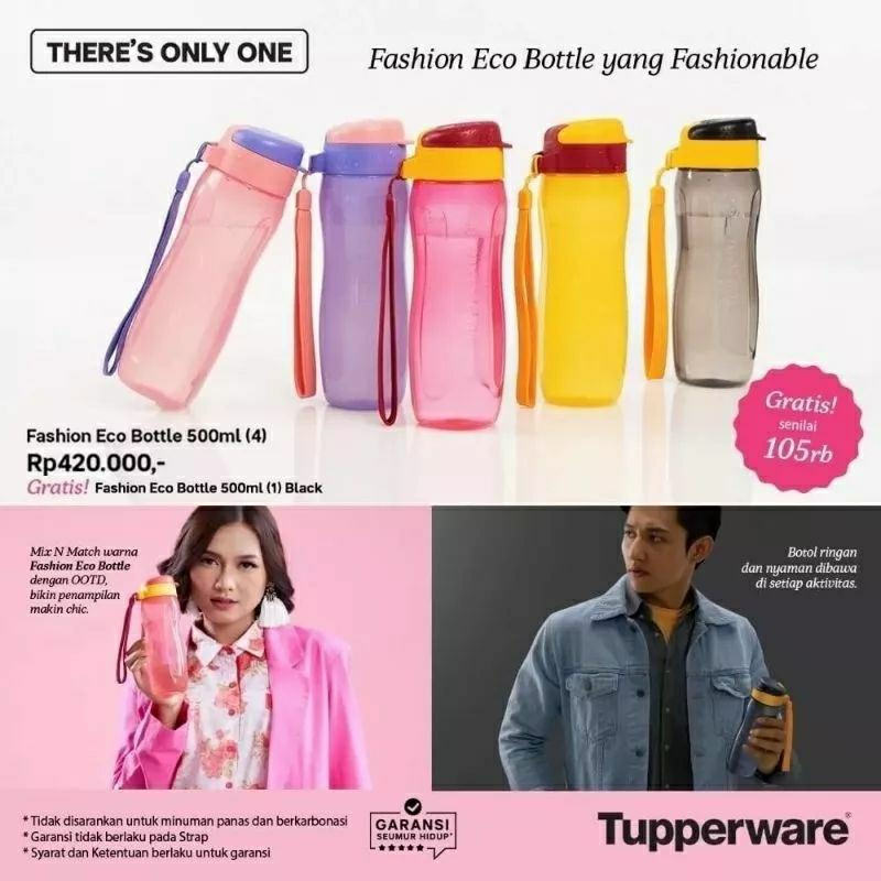 Jual BARU botol Tupperware eco fashion 500ml | Shopee Indonesia