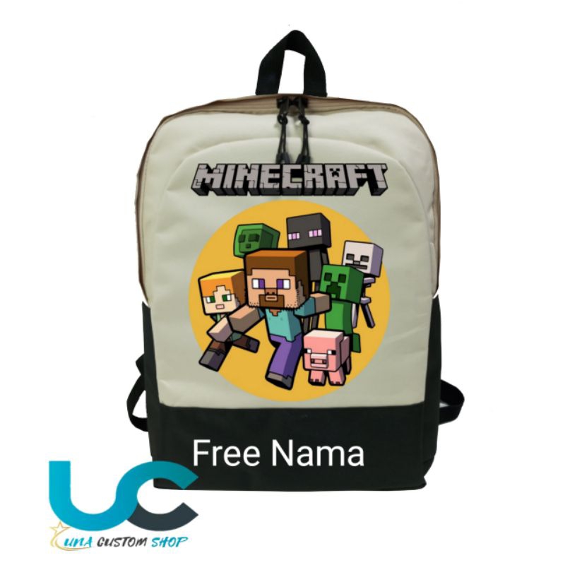 Jual Tas Anak Minecraft | Tas Sekolah Custom Gambar Minecraft | Ransel ...