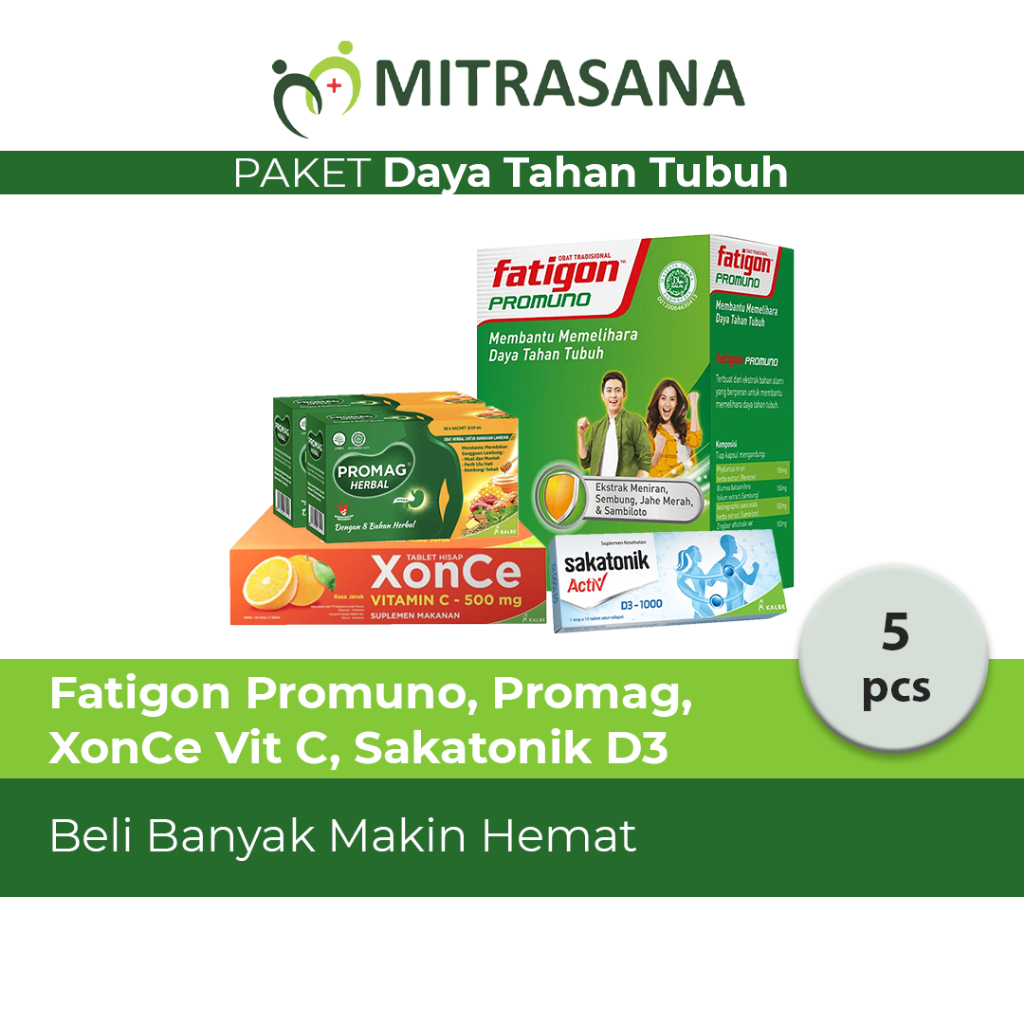 Jual Paket Daya Tahan Tubuh Ramadhan Fatigon Promuno|Promag|Vitamin C ...