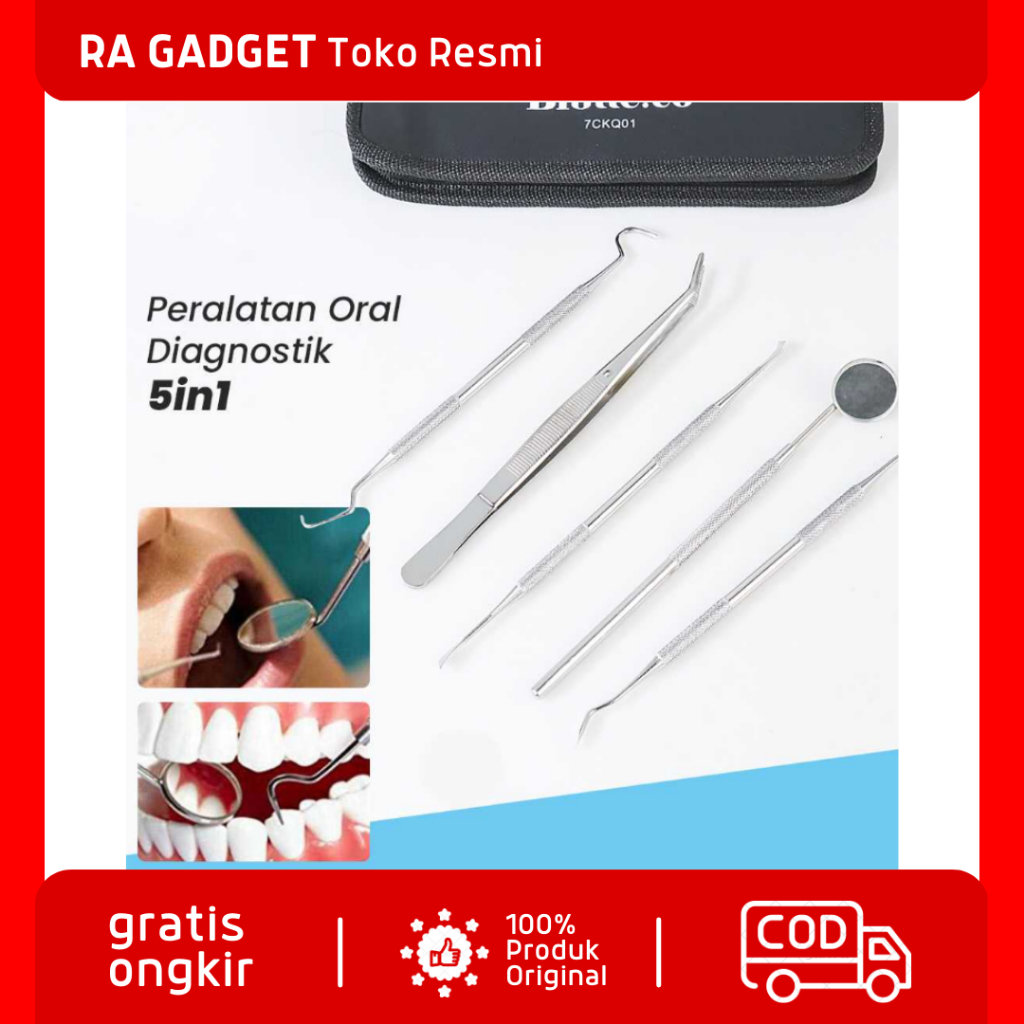 Jual Peralatan Oral Diagnostik Perawatan Dokter Gigi Dental 5in1 Set ...