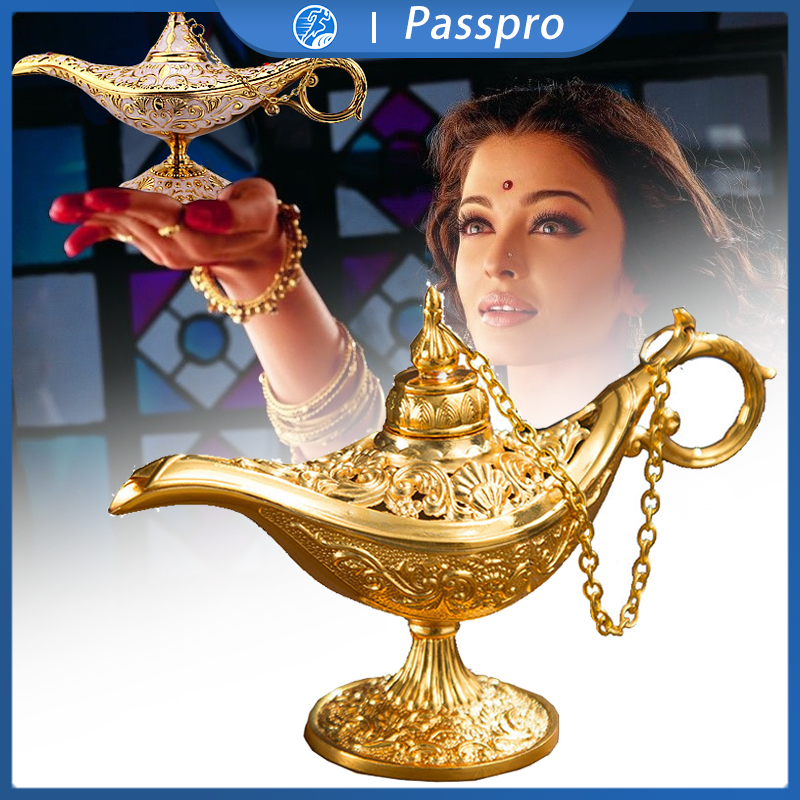 Jual Aladdin Genie Magic Genie Light Lamp Magic Genie Metal Carved ...