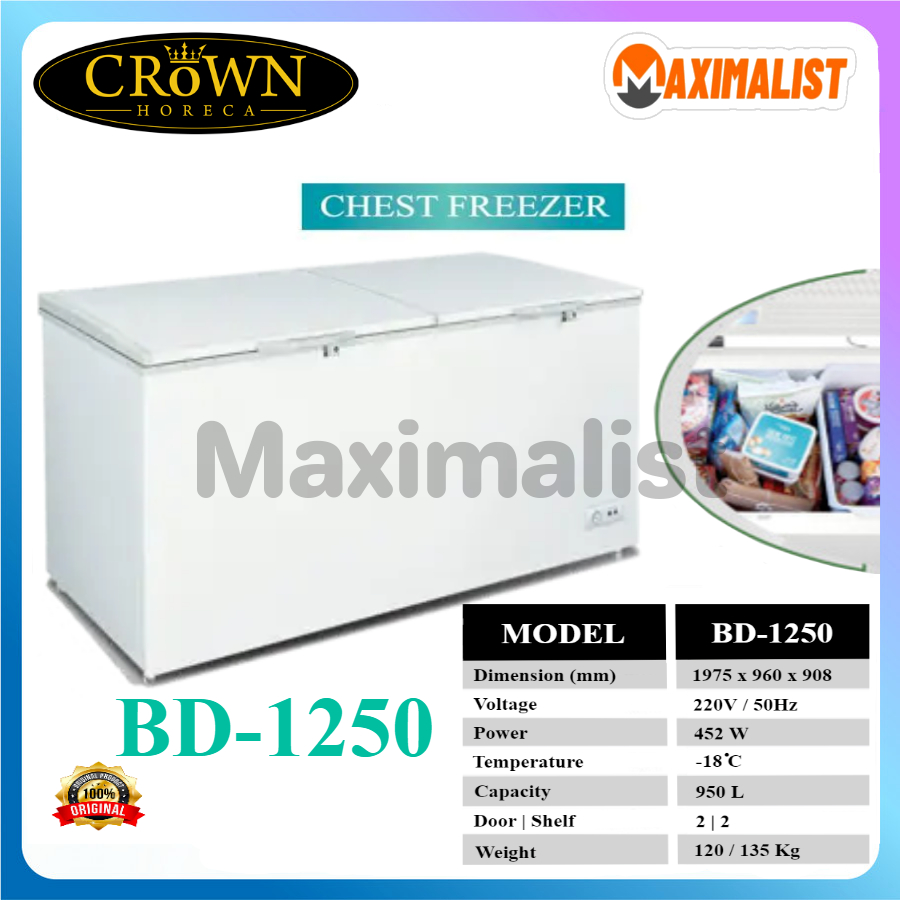 Jual Chest Freezer Crown Horeca BD-350 Freezer Box Crown BD350 / Chest ...