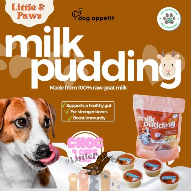Jual DOG APPETIT Choco Goat Milk Pudding for Dog Snack Anjing Agar ...