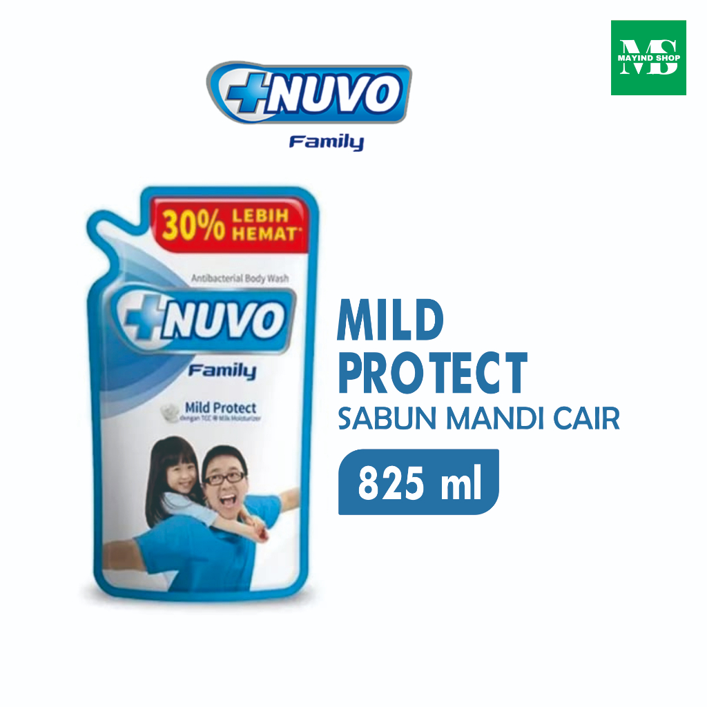 Jual Nuvo Sabun Cair Mild Protect Biru 825ml - Nuvo Body Wash Mild ...