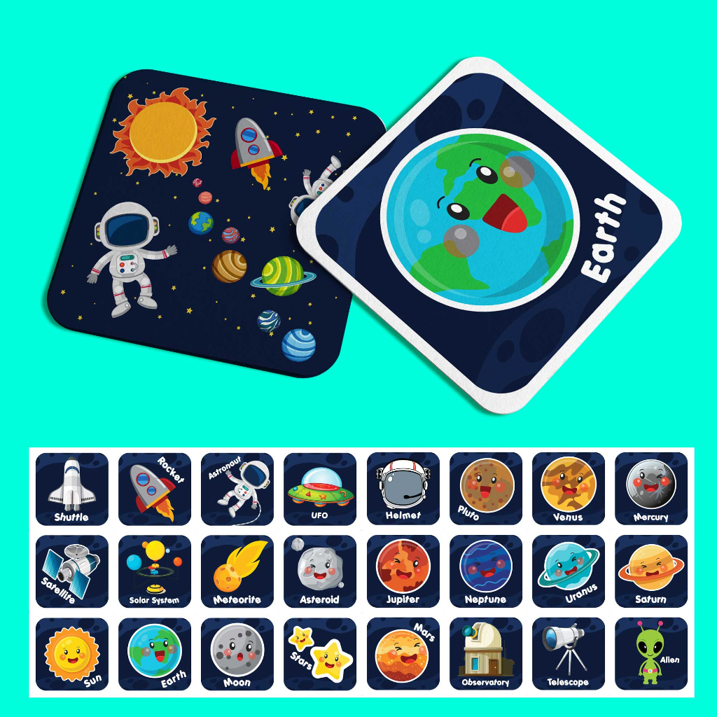 Jual FLASH CARD - MAINAN EDUKASI ANAK I MEMORY GAME - SPACE GALAXY ...