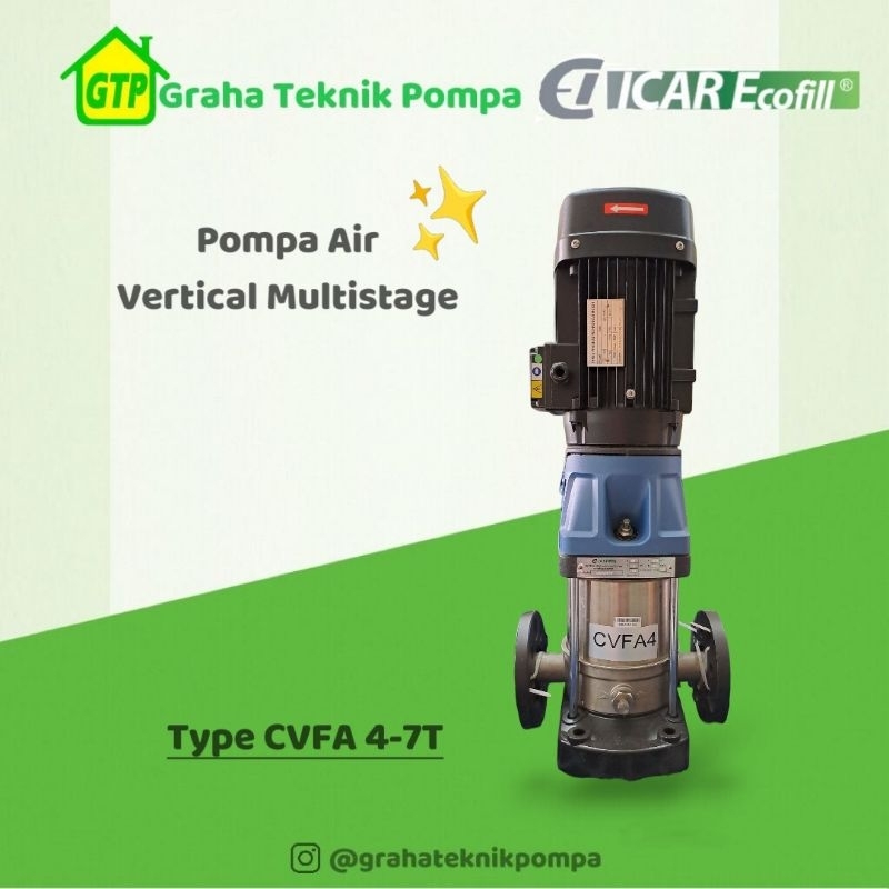 Jual Pompa Air Vertical Multistage Icar Ecofill CVFA 4-7T | Shopee ...