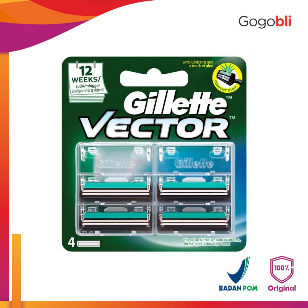 Jual Gillette Vector Cartridge 4s | Shopee Indonesia