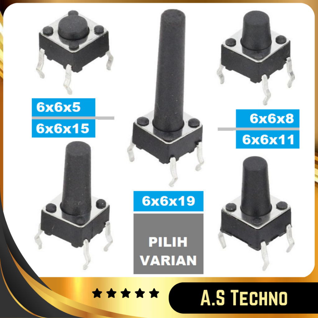 Jual Push Button Switch On Of 4 Kaki 6x6 mm | Shopee Indonesia