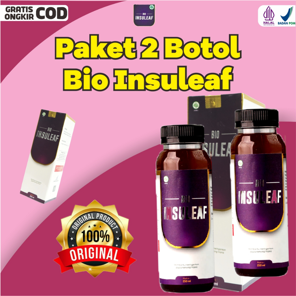 Jual Edisi 2 Botol Bio Insuleaf Original Asli Bantu Menurunkan Kadar ...