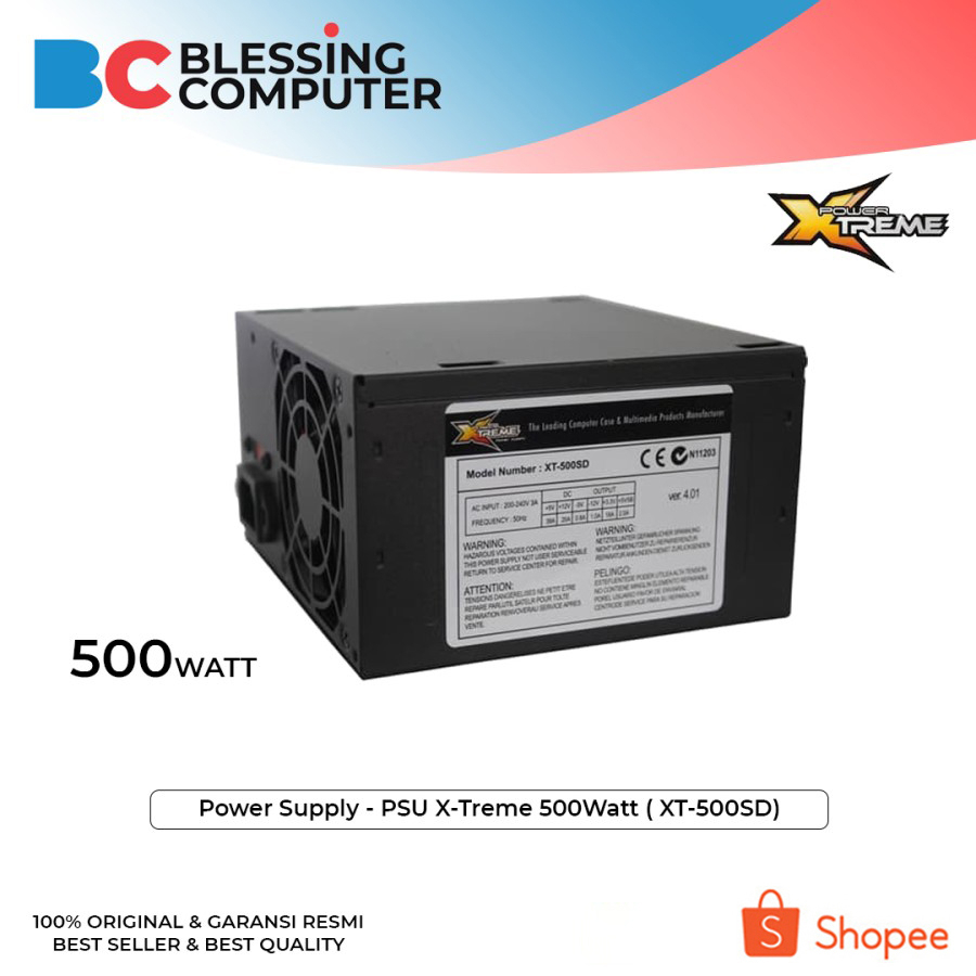 Jual Power Supply - PSU X-Treme 500Watt ( XT-500SD) | Shopee Indonesia