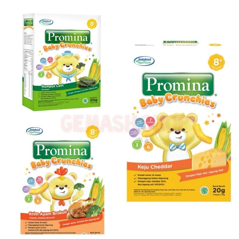 Jual PROMINA BABY CRUNCHIES 20 G KEJU CHEDDAR/RUMPUT LAUT/KRIM AYAM ...