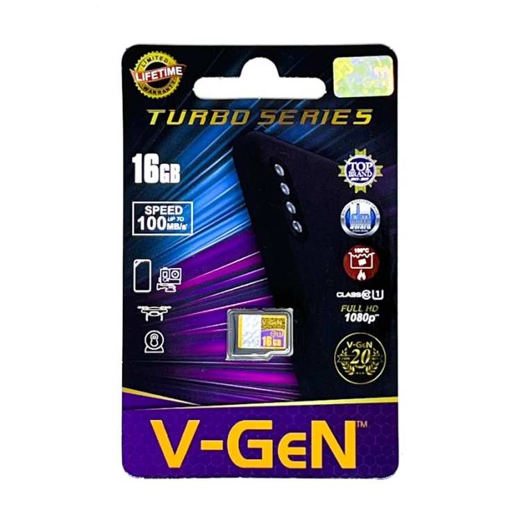 Jual MEMORY CARD MICRO SD V-GEN 16GB TURBO SERIES CLASS 10 MICROSD VGEN 16 GB GARANSI RESMI ...