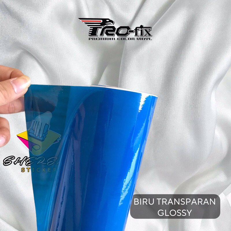 Jual sticker skotlet biru transparan glossy scotlite profix vinyl ...