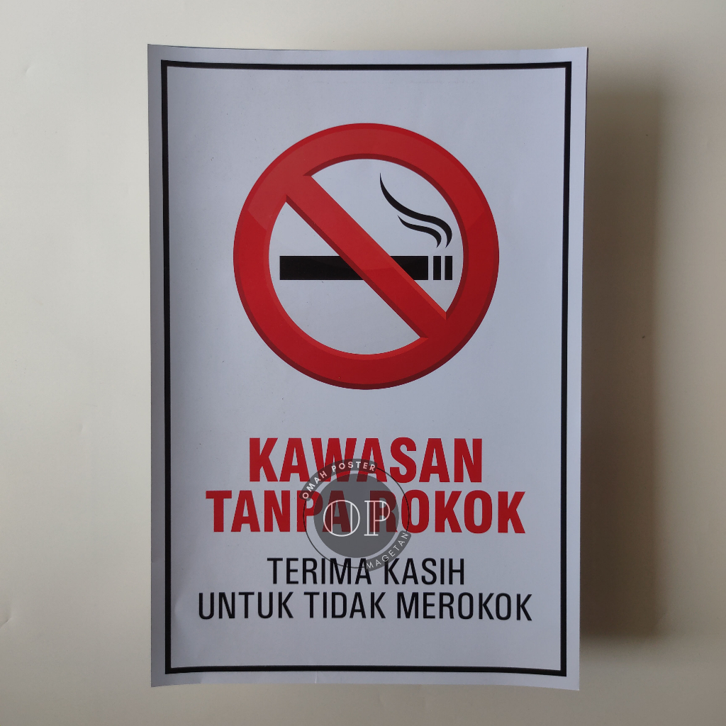 Jual Poster Kawasan Tanpa Rokok - Poster Dilarang Merokok - No Smoking ...
