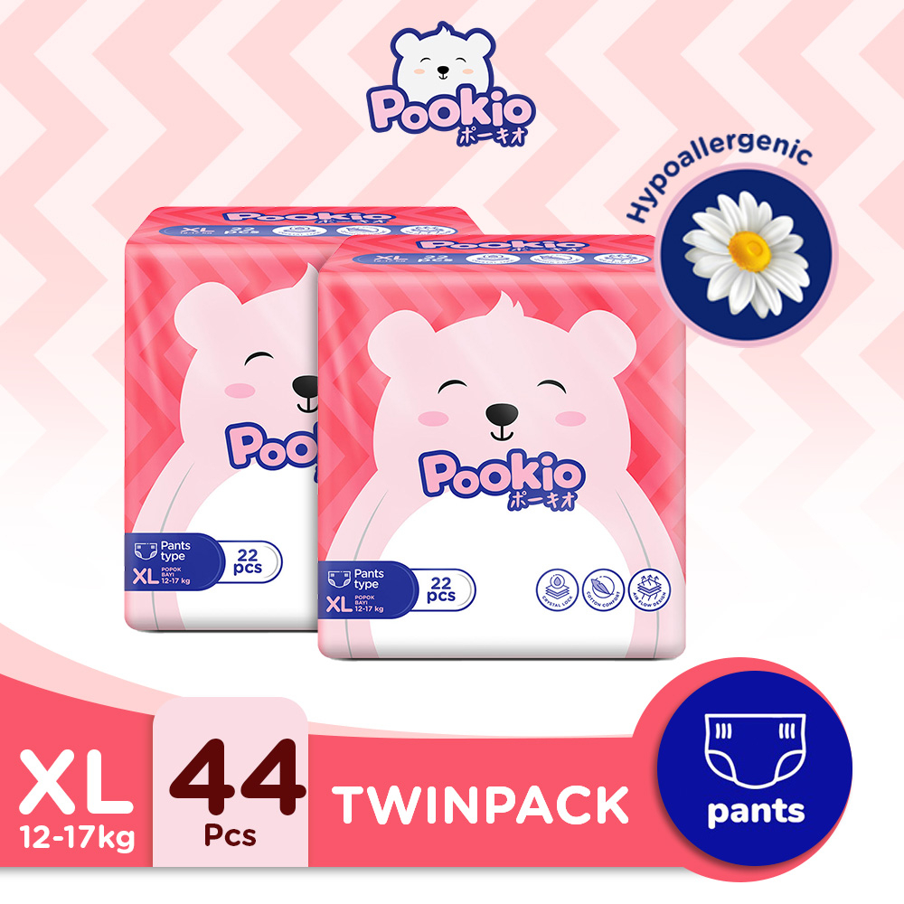 Jual POOKIO Pants Popok Anak Diaper Celana XL22 (2 Bag) | Shopee Indonesia