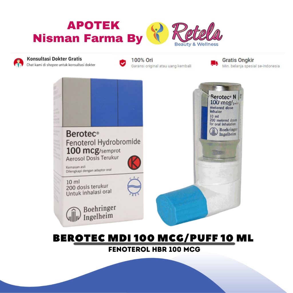 Jual Berotec MDI 100 mcg/Puff 10 ml / Fenoterol HBr 100 mcg / Asma ...