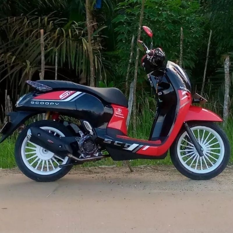 Jual Striping Lis Stiker motor new Scoopy sporty 2022 2023 hitam merah ...