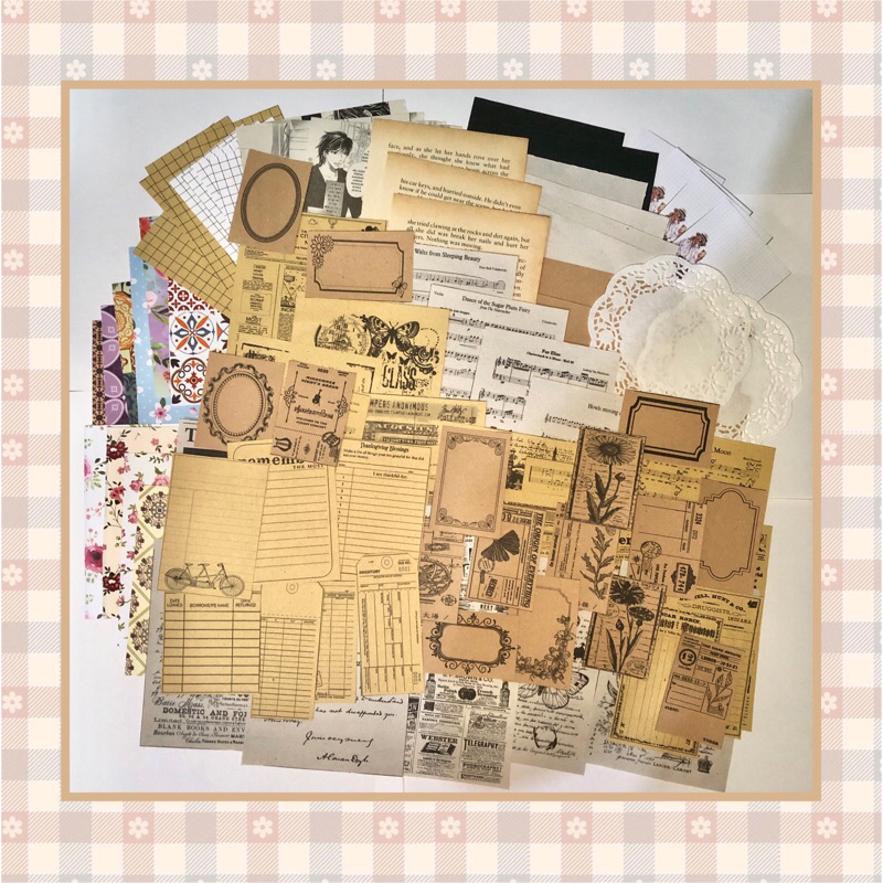 Jual Journal Paper Kit 100pcs Vintage old Journal Series #(001 ...