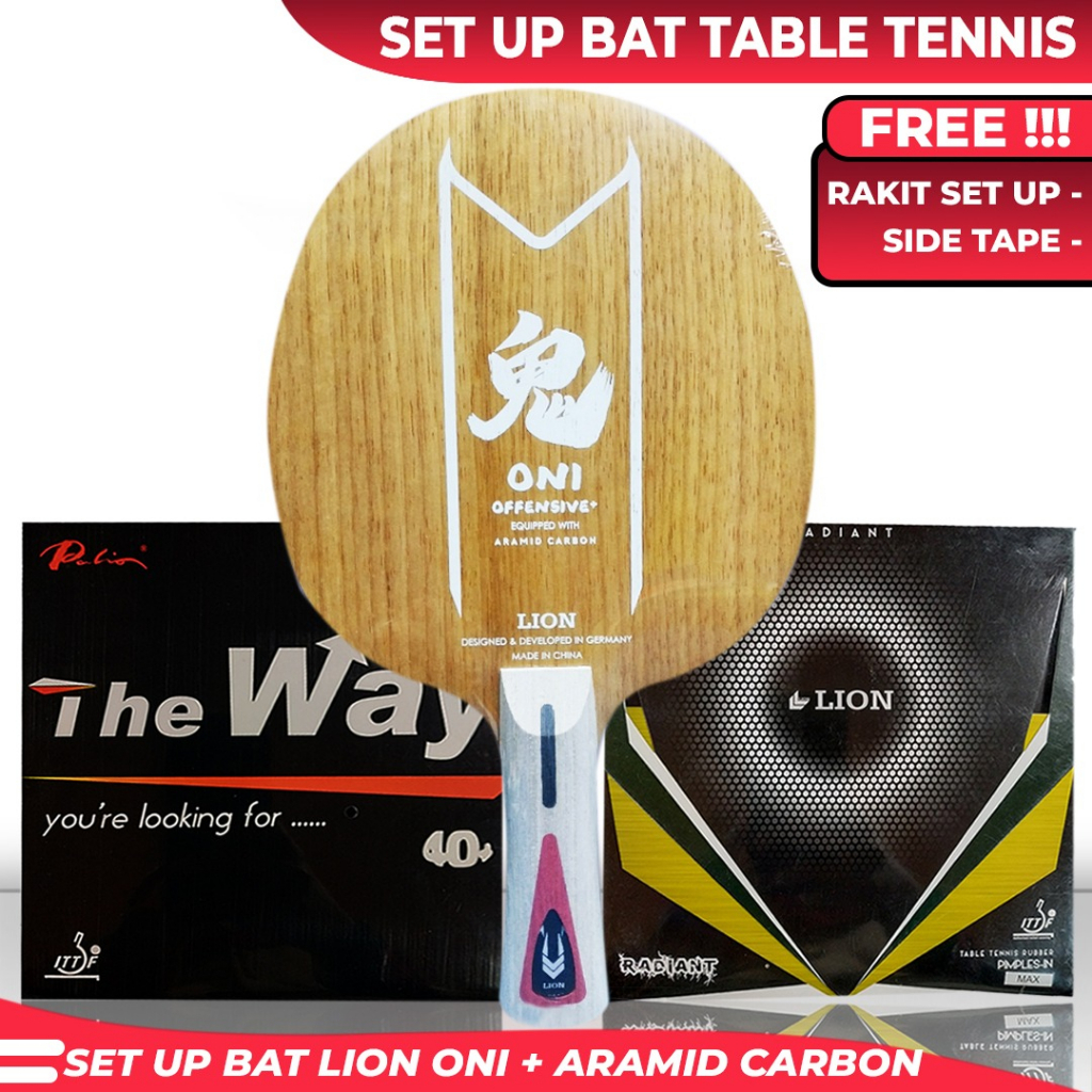 Jual Paket Bat Pingpong Rakitan Lion Oni OFF+ Palio The Way Lion Radiant | Shopee Indonesia