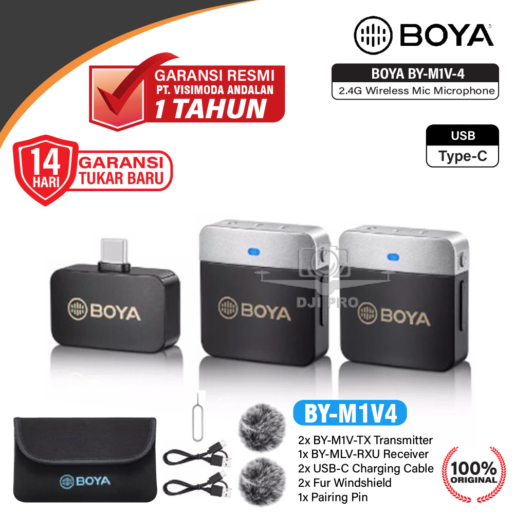 Jual BOYA BY-M1V-3 BY-MV1-4 2.4G Wireless Mic Microphone for USB Type-C ...
