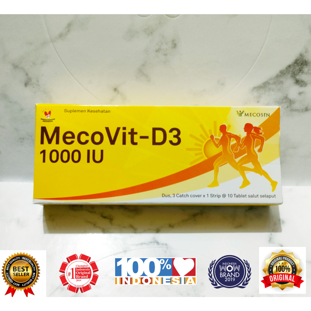 Jual MecoVit D3 1000IU Vitamin D3 1 box isi 30 Tablet ORI BPOM | Shopee ...
