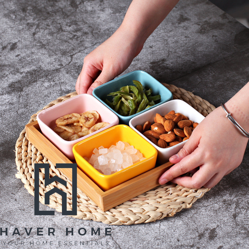 Jual SQUARE SIDE DISH Plate Mangkok Keramik Mini Wadah Bumbu Saji ...