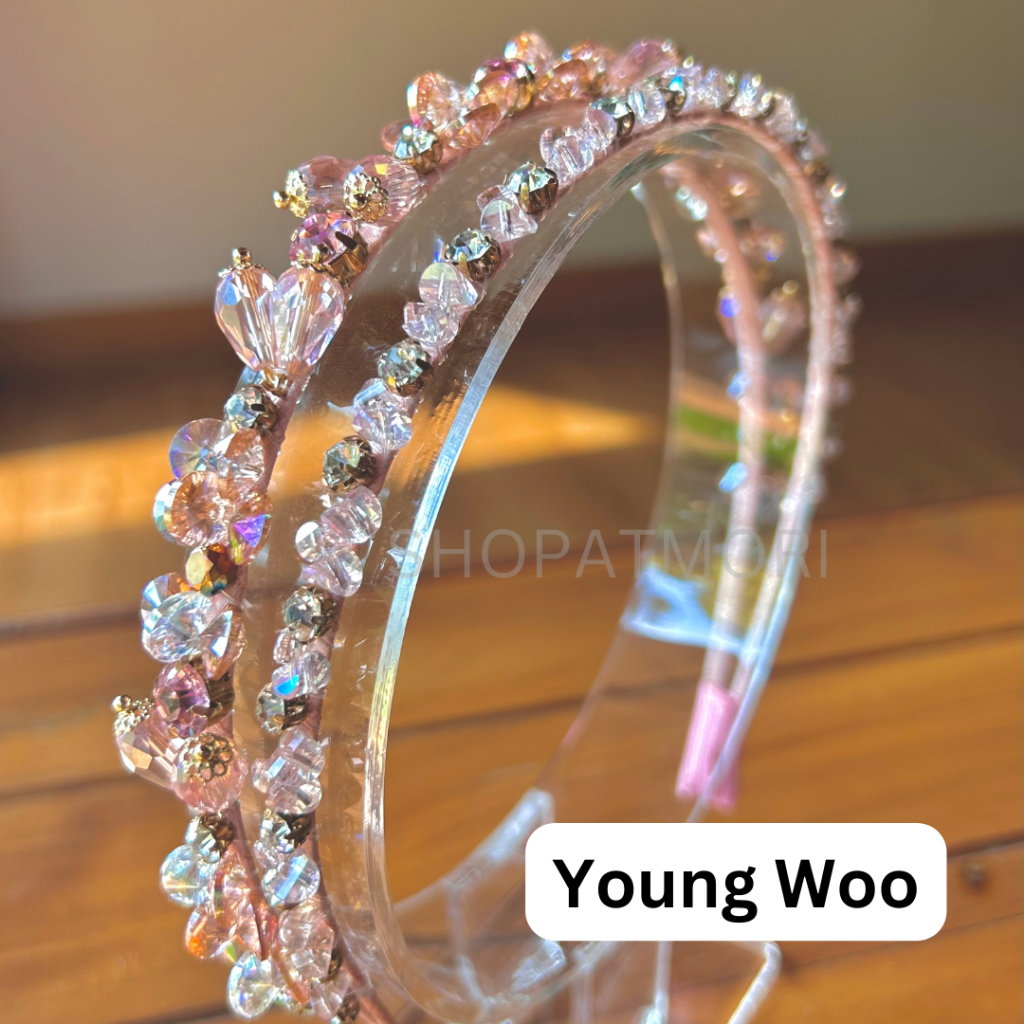 Jual Pink - Premium Korean Crystal headband (mahkota, bando, tiara ...