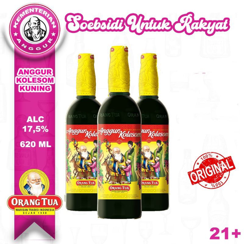 Jual 3 Botol Anggur Kolesom OT 620ml | Shopee Indonesia