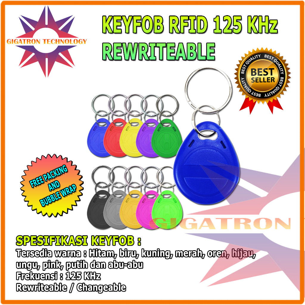 Jual Keyfob RFID 125 Khz Rewritable Clone / 125 KHZ Writable RFID Copy ...