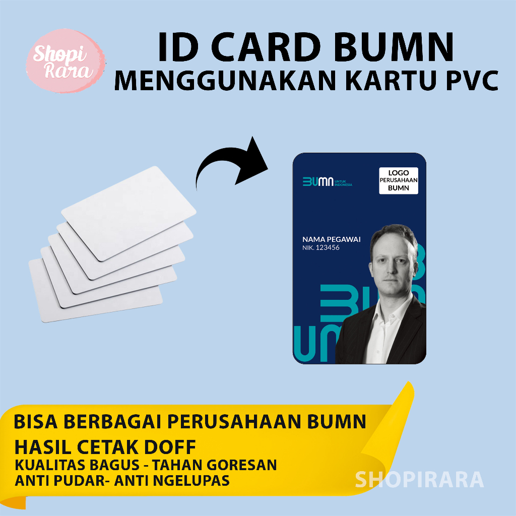 Jual ID CARD BUMN MENGGUNAKAN KARTU PVC | Shopee Indonesia