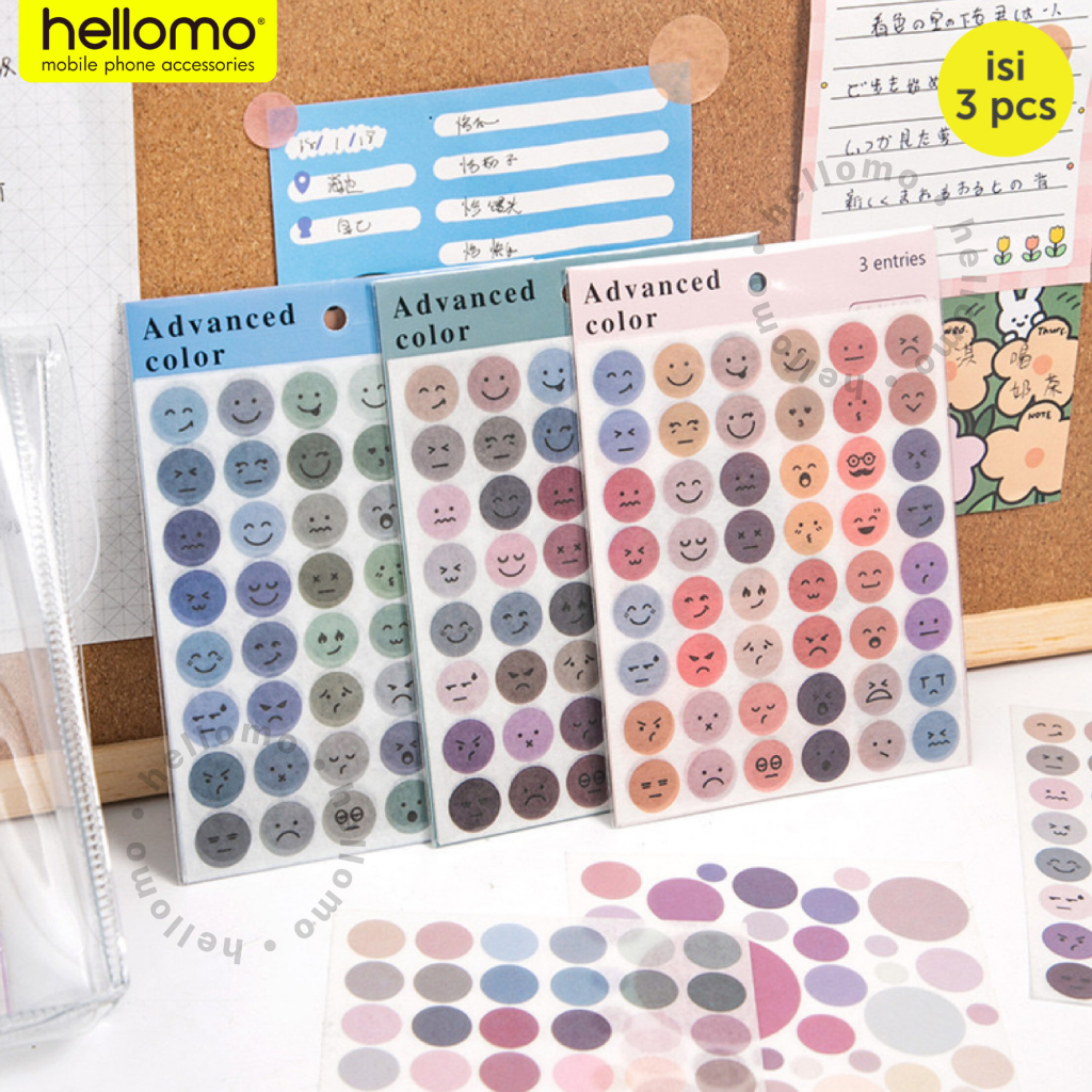 Jual Stiker Bulat Diary Smile Warna Dekorasi Album Smiley Sticker ...