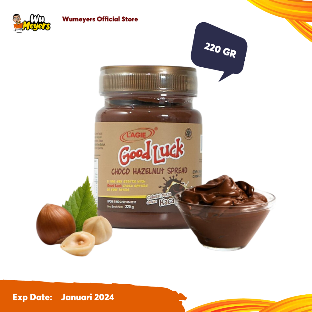 Jual Selai L'agie Good Luck / Selai Coklat Hazelnut 220gr | Shopee ...